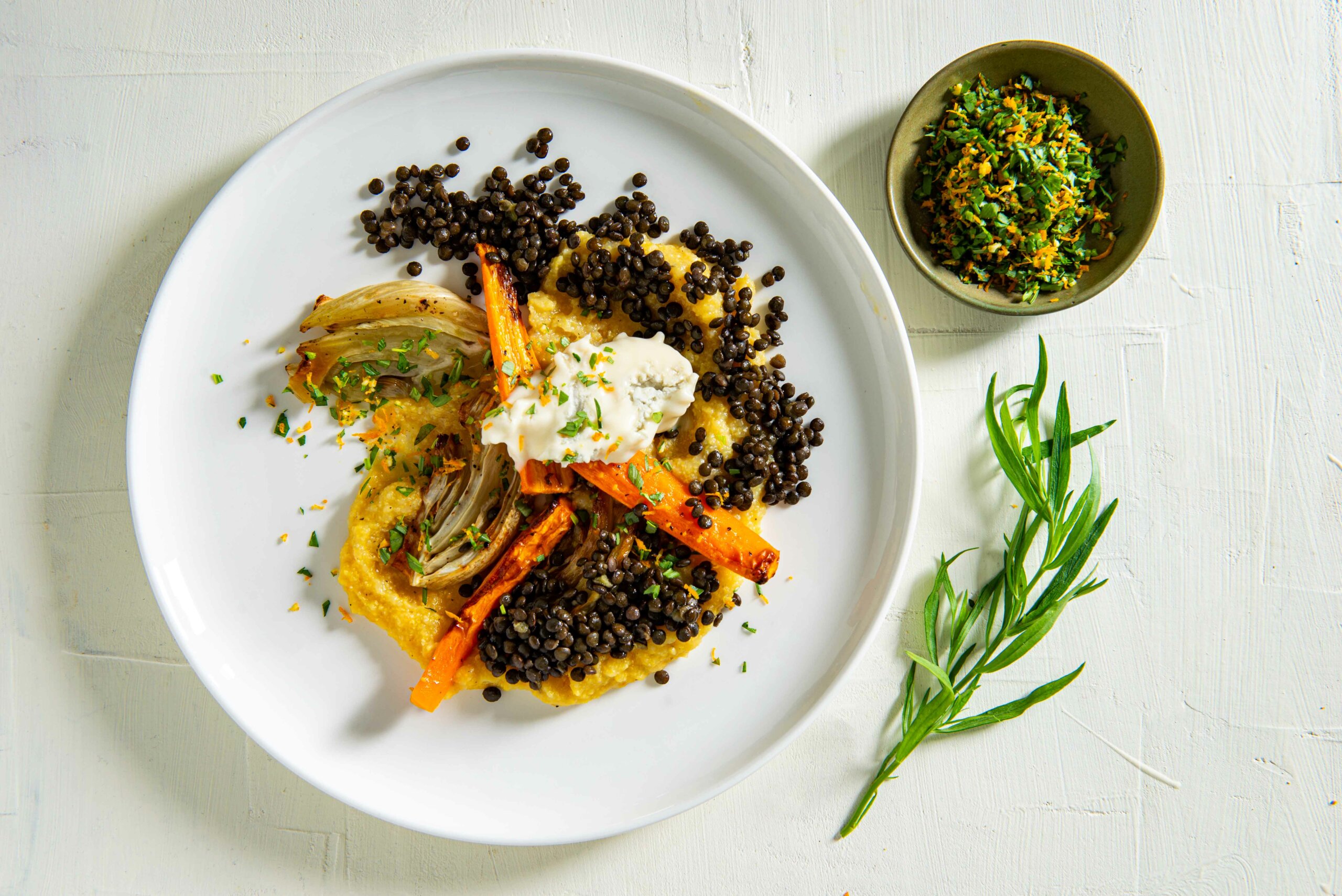 Romige polenta met dragongremolata - Koken met Kennis